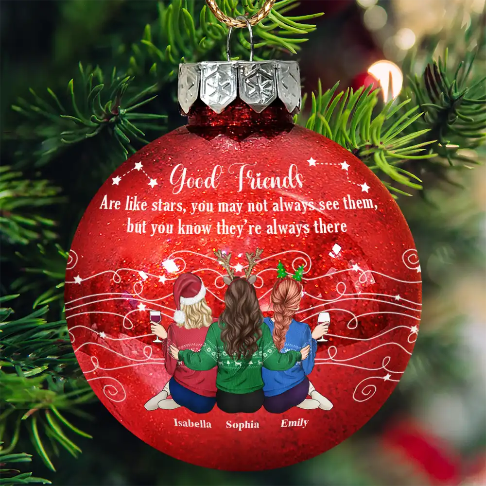 Good Friends Are Like Stars - Personalized Ball Ornament – Wander Prints
