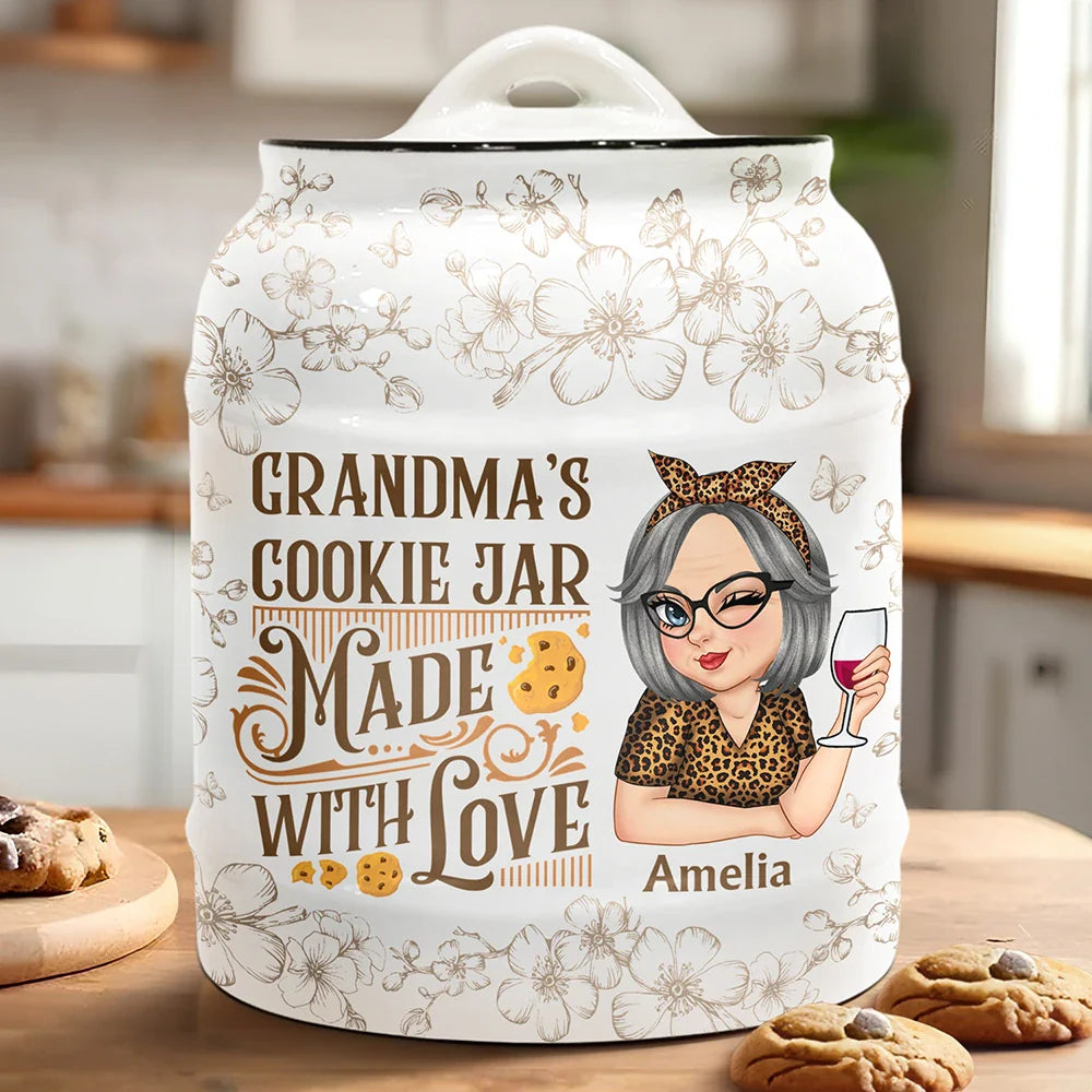 Grandma's Cookie Jar Made With Love - Personalized Cookie Jar – Wander ...