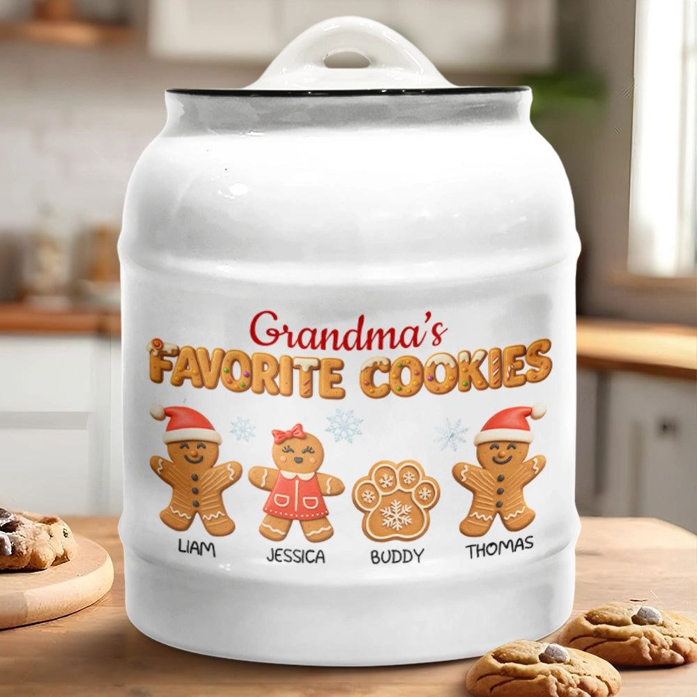 Grandma's Favorite Cookies 3D Effect - Personalized Cookie Jar – Wander ...