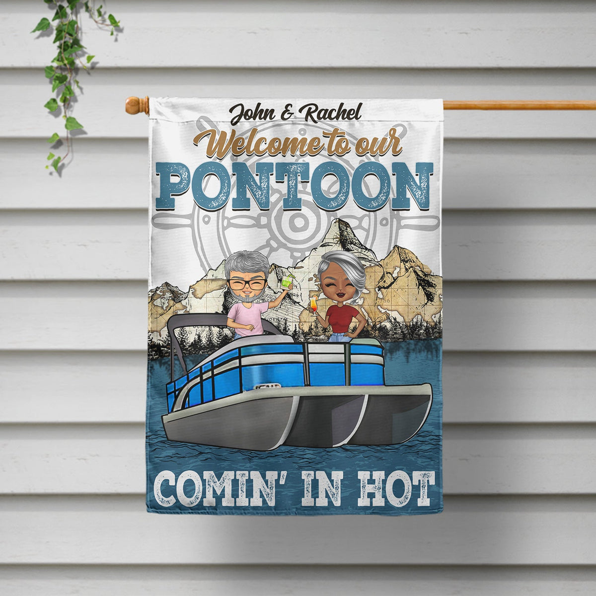 Comin' In Hot Pontoon - Birthday, Traveling, Cruising Gift For Lake Be ...