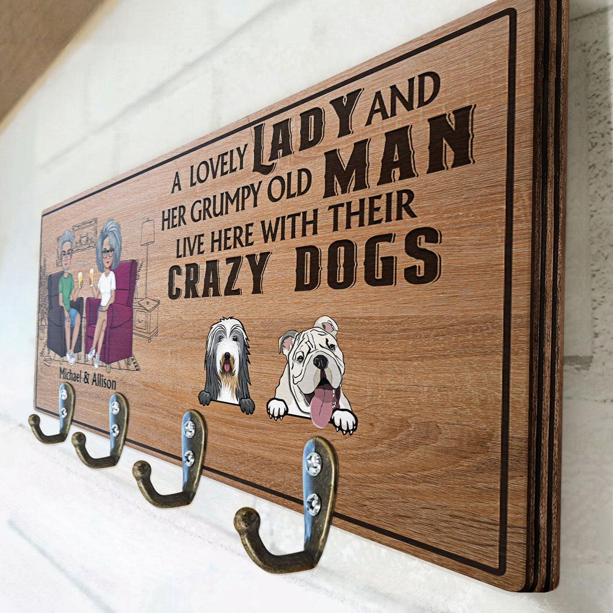 Lovely Lady Grumpy Old Man With Crazy Dogs - Gift For Dog Owners, Coup ...