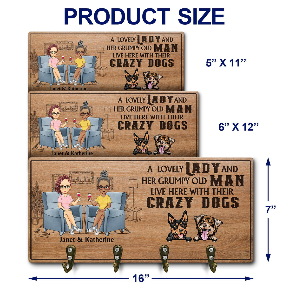 Lovely Lady Grumpy Old Man With Crazy Dogs - Gift For Dog Owners, Coup ...