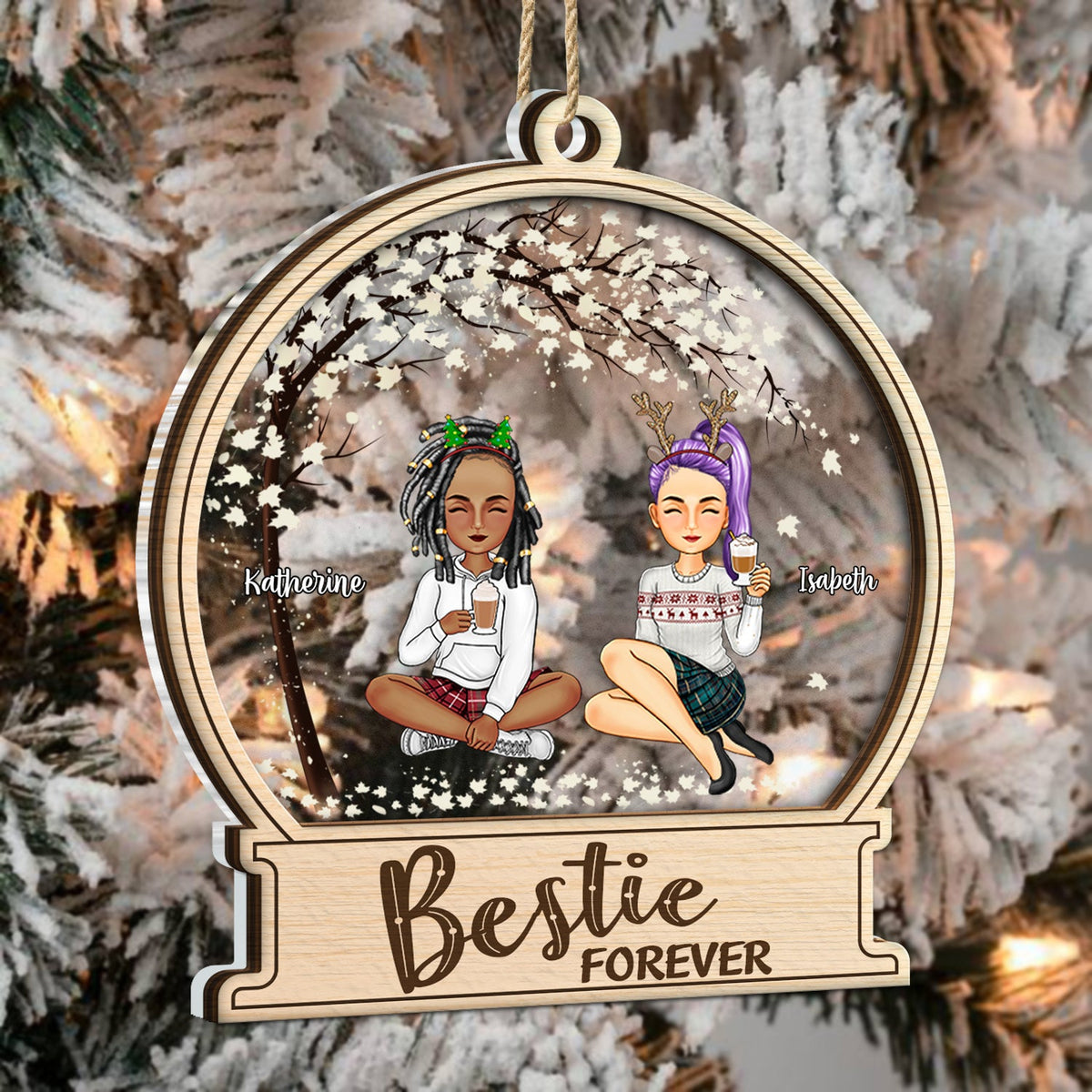 Besties Forever - Gift For Besties - Personalized 2-Layered Mix Orname ...