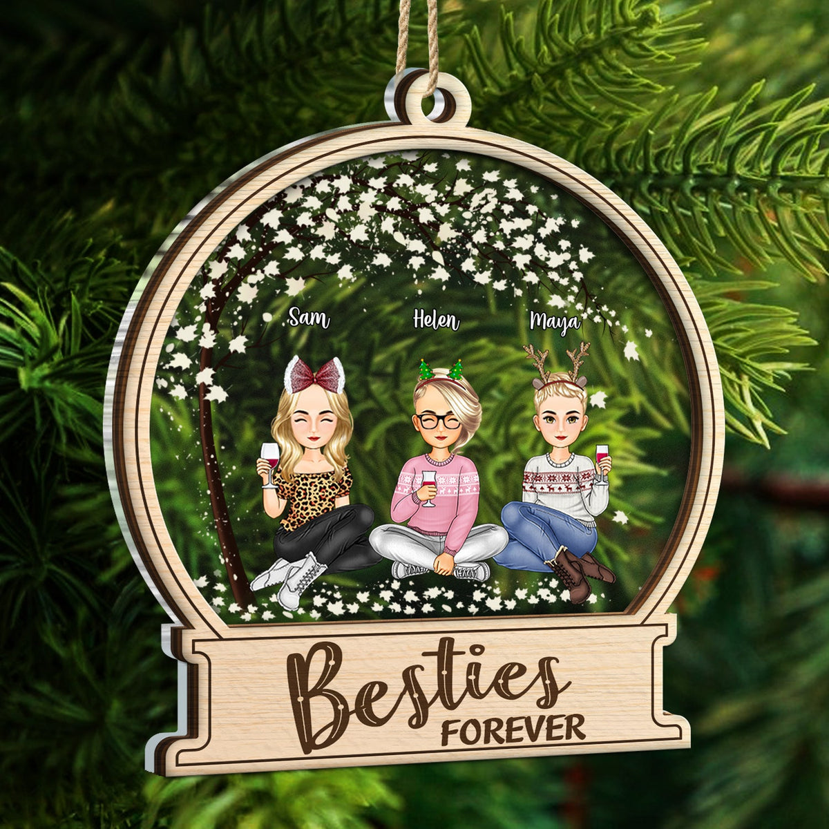 Besties Forever - Gift For Besties - Personalized 2-Layered Mix Orname ...
