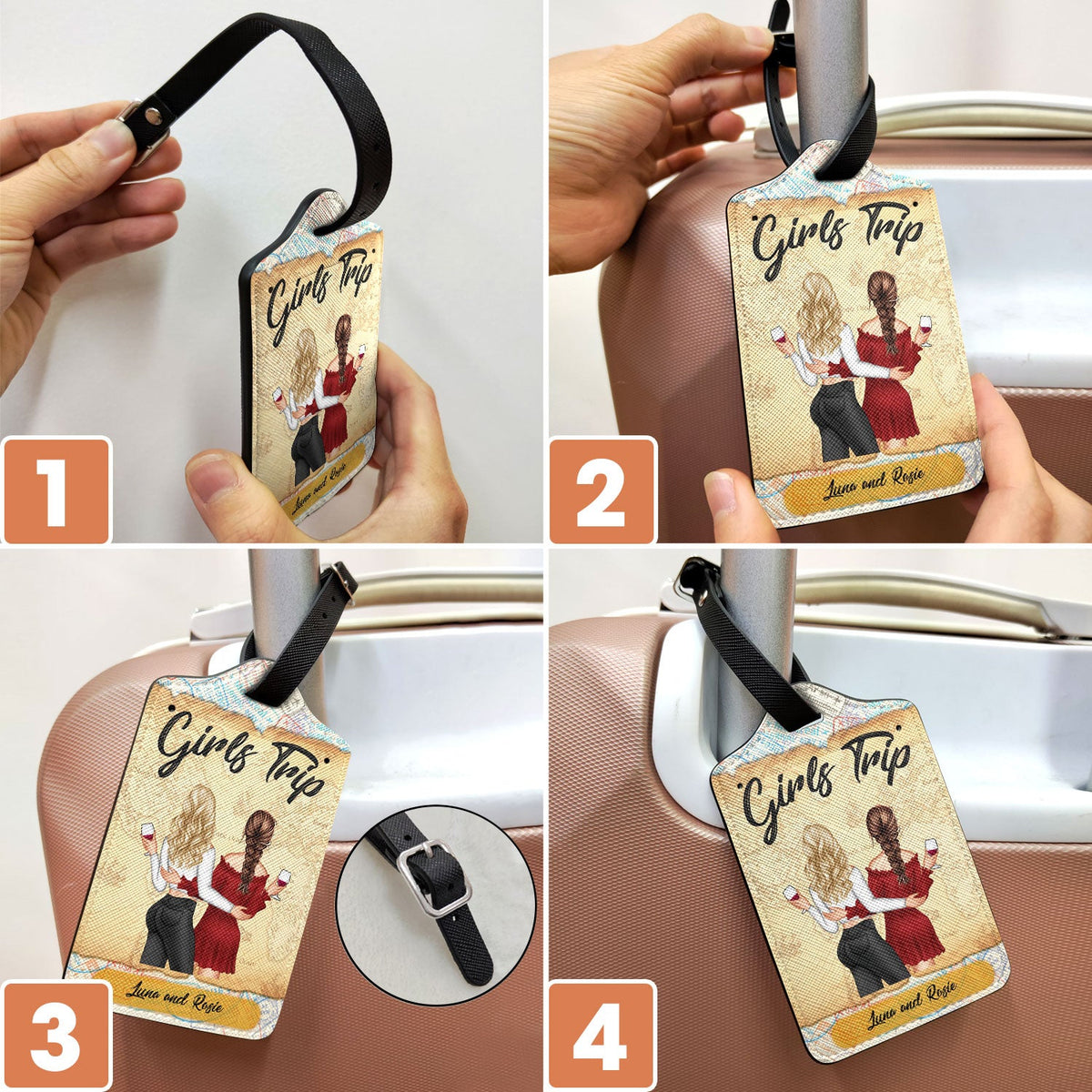 Girls Trip - Gift For Besties - Personalized Luggage Tag - Wander Prints™