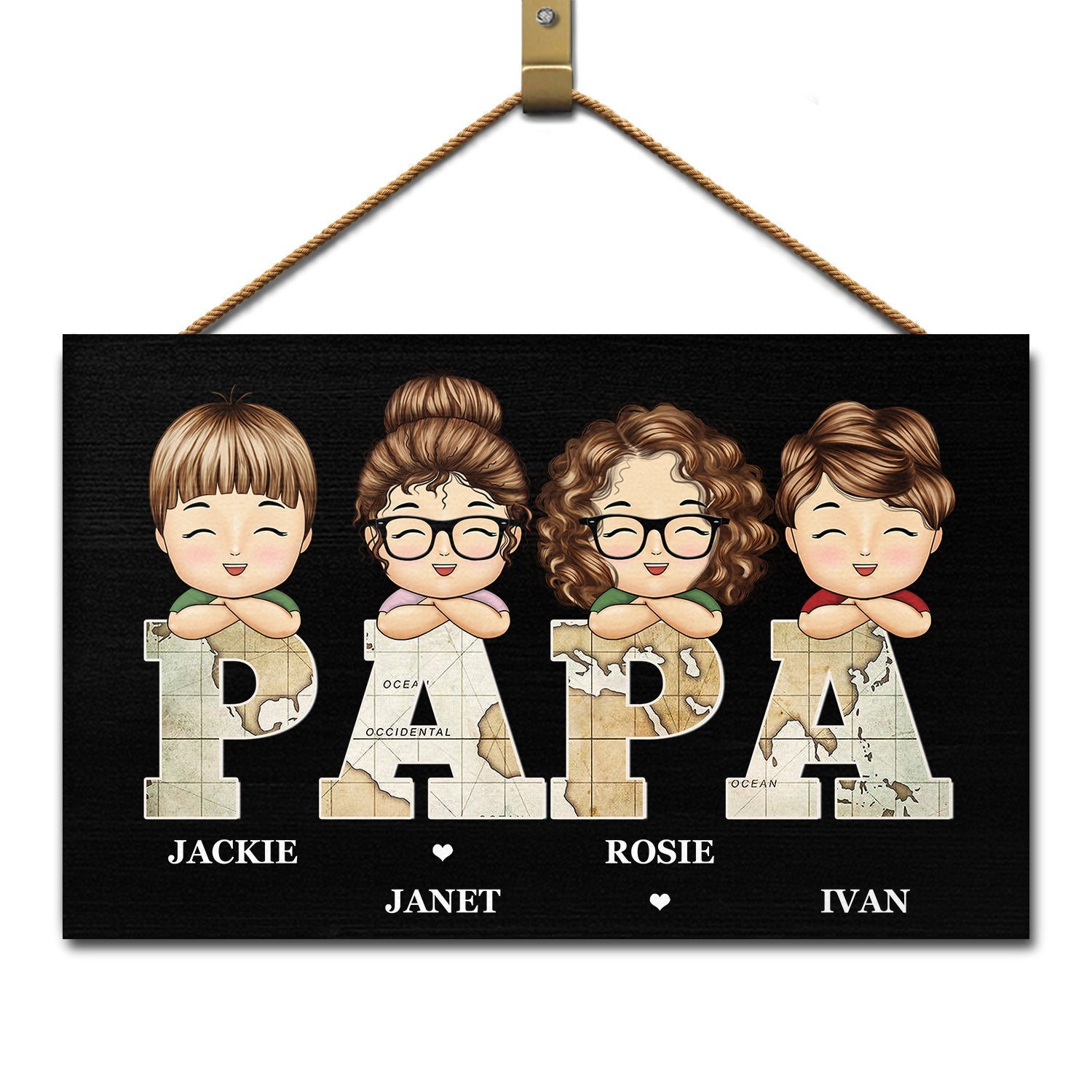 Vintage Map Papa Title - Birthday, Loving Gift For Dad, Father, Papa ...