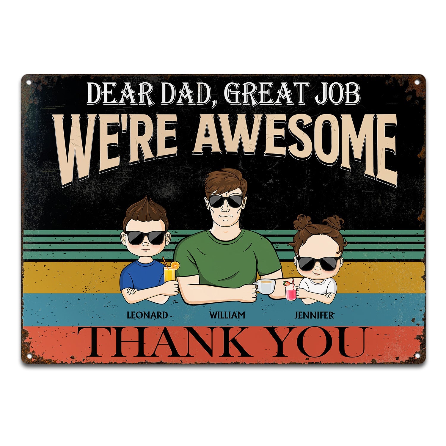 Dear Dad Great Job We're Awesome Thank You Young - Birthday, Loving Gi ...