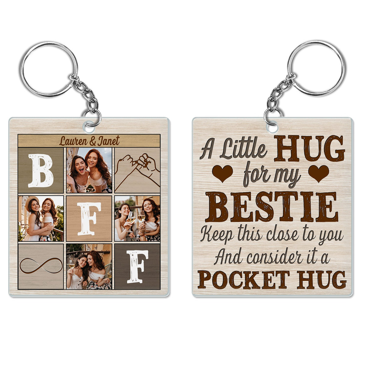 Custom Photo A Little Pocket Hug For My Bestie - Anniversary, Loving ...