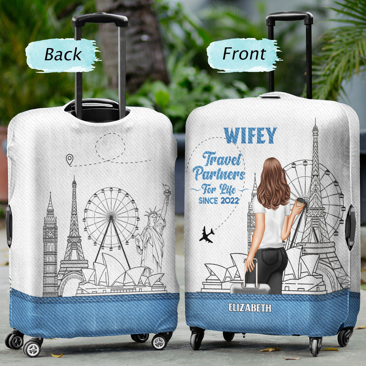 Travel Couple Hubby Wifey Partners For Life - Gift For Couples - Perso ...