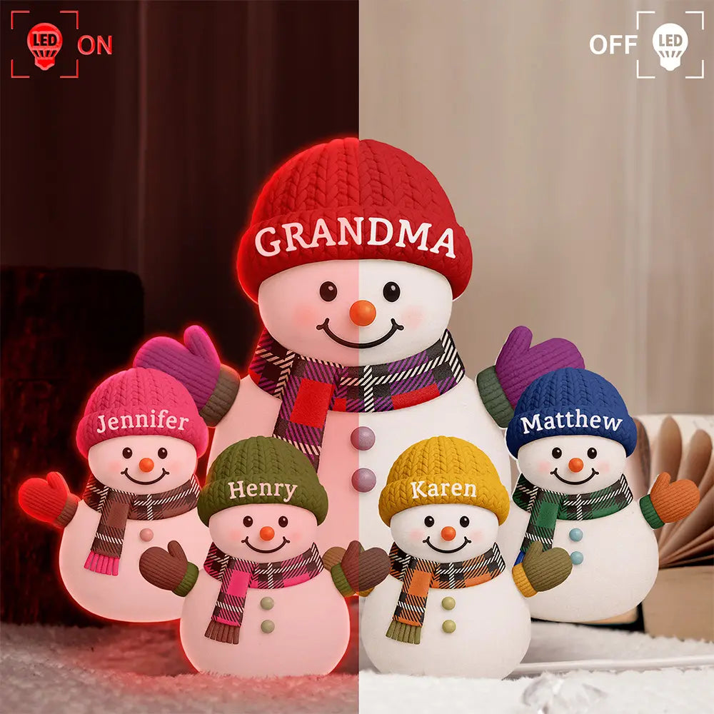 Heartwarming Snowman Grandma Grandkids - Personalized Custom Shaped Li – Wander Prints