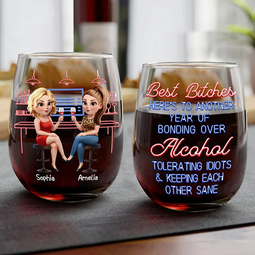 Here's To Another Year Of Bonding Over Alcohol - Personalized Stemless ...
