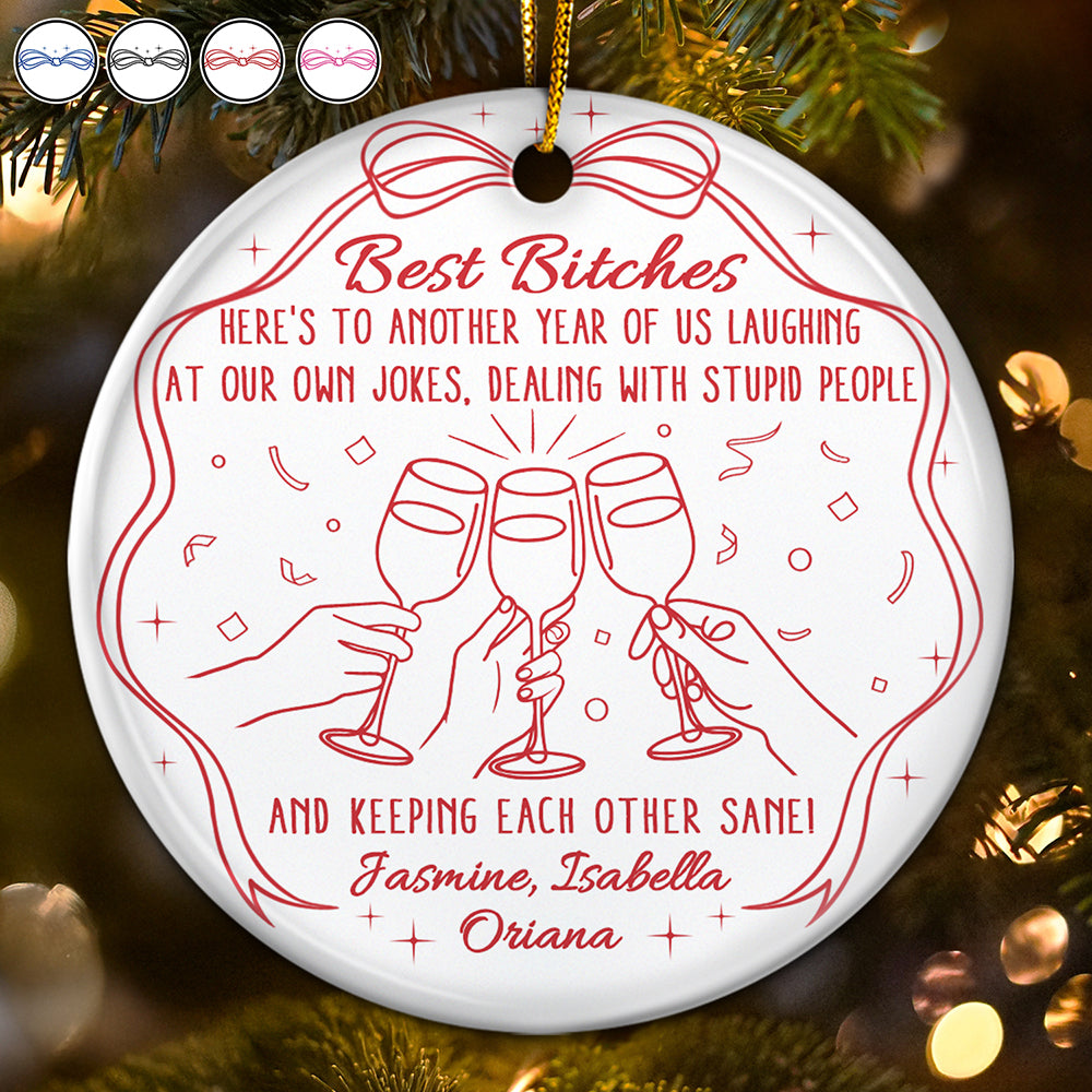 Here's To Another Year Of Us - Personalized Circle Ceramic Ornament ...