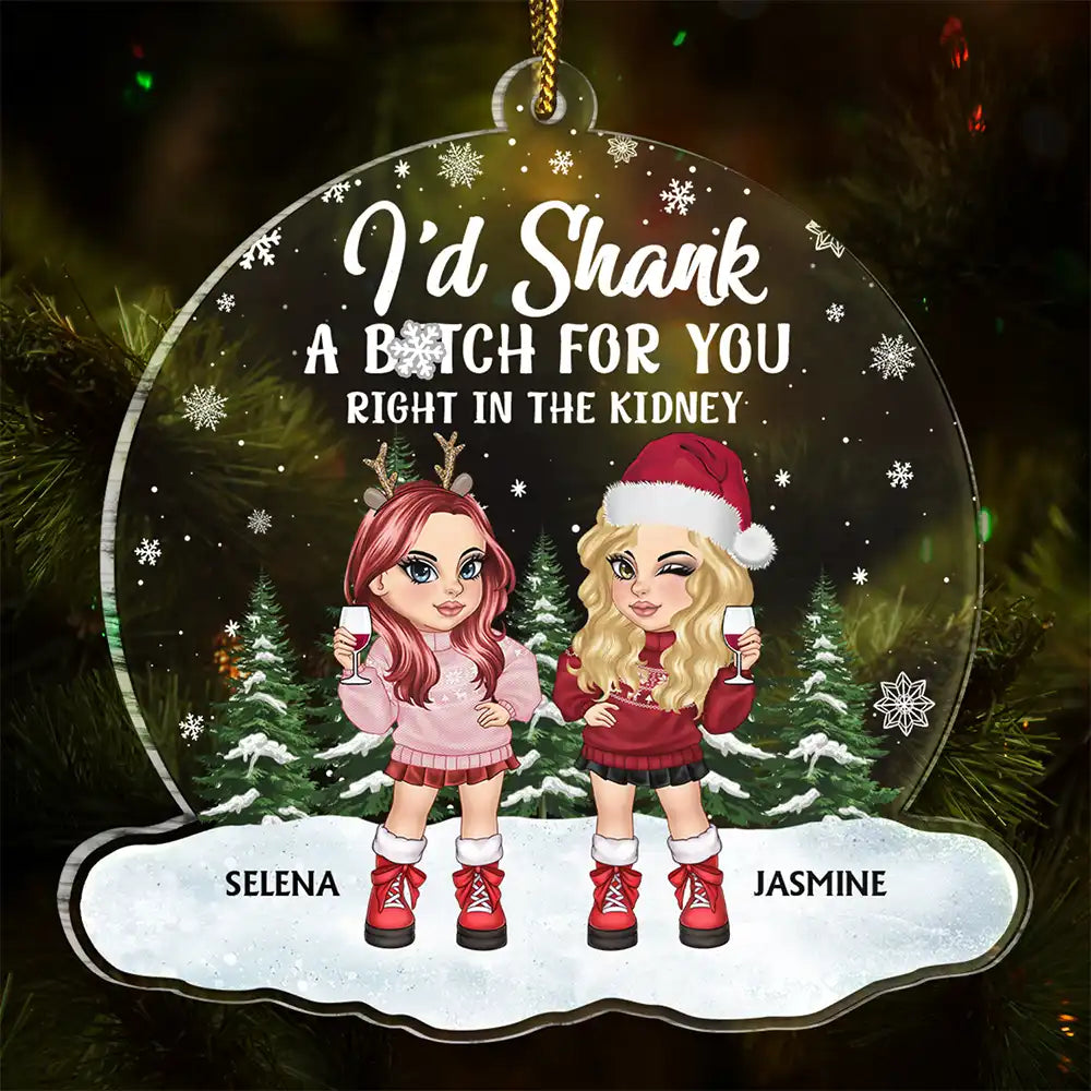 Christmas Bestie I'd Shank For You - Personalized Custom Shaped Acryli ...