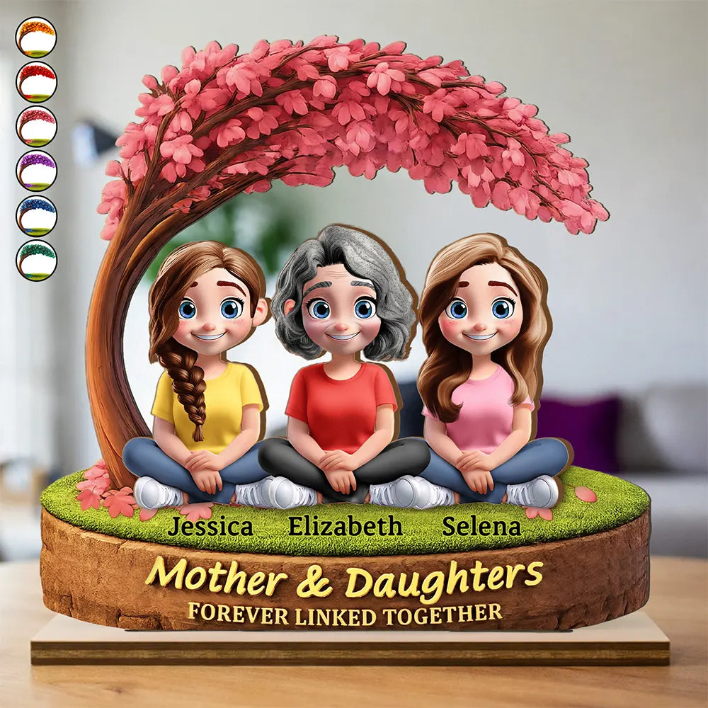Mother Daughter Under The Tree Forever Linked Together - Personalized ...