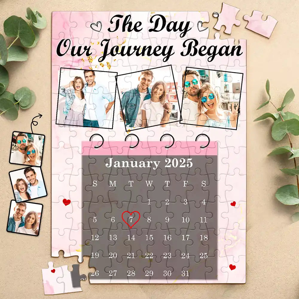 Custom Photo Calendar Couple The Day Our Journey Began - Personalized ...