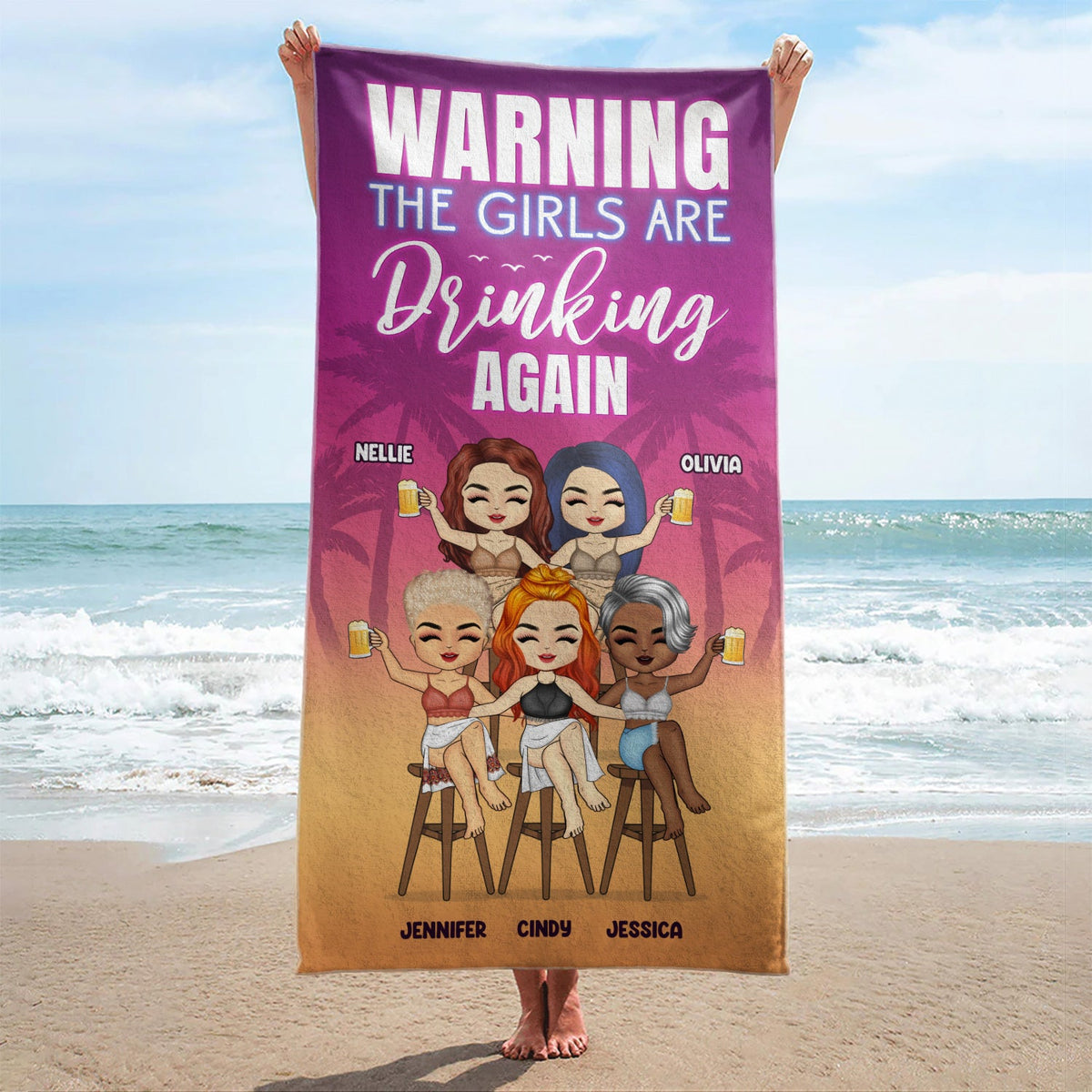 Beach Bestie Warning The Girls Are Drinking Again - Gift For Besties ...