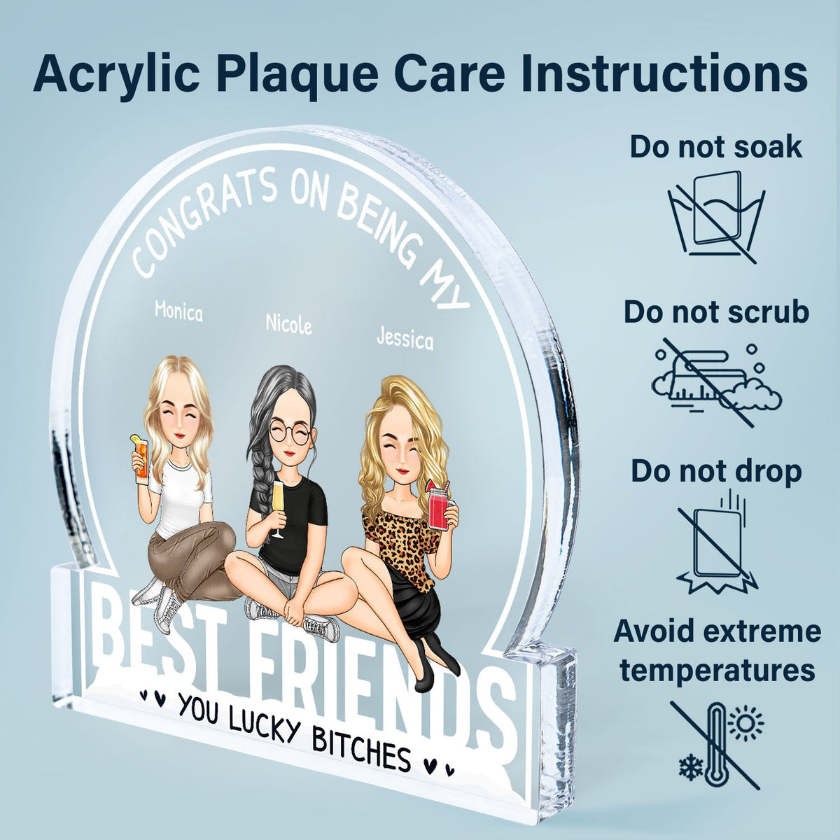 Bestie Congrats On Being My Bestie - Gift For Besties - Personalized R ...