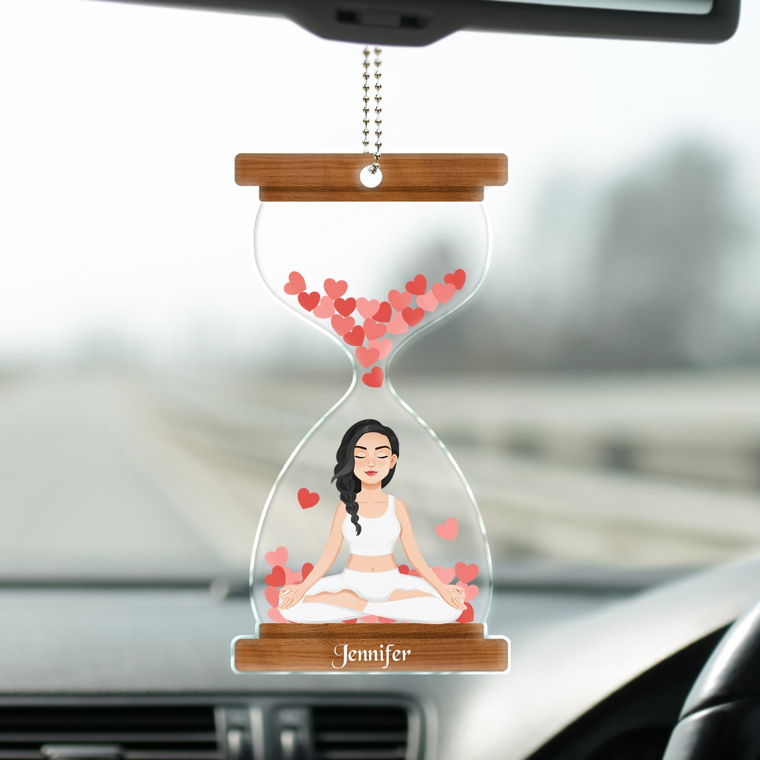 Hourglass - Gift For Yoga Lovers - Personalized Acrylic Car Hanger ...