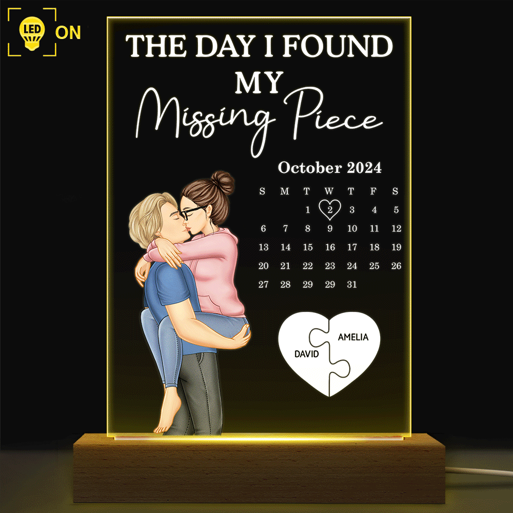 The Day I Found My Missing Piece Kissing Couples Calendar - Personaliz ...