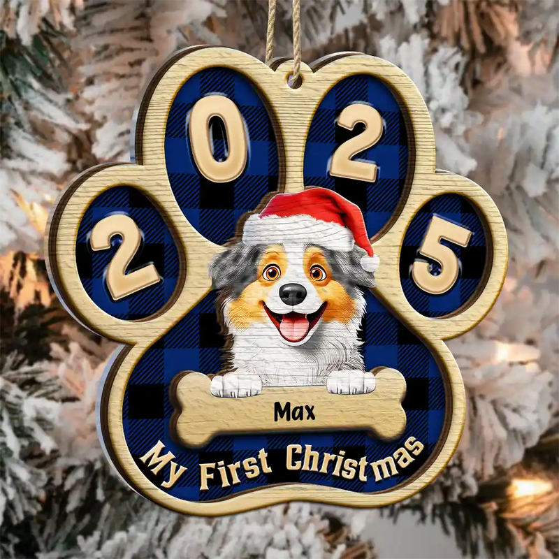 My First Christmas Dog Cat 3D Effect - Personalized 2-Layered Mix Orna – Wander Prints