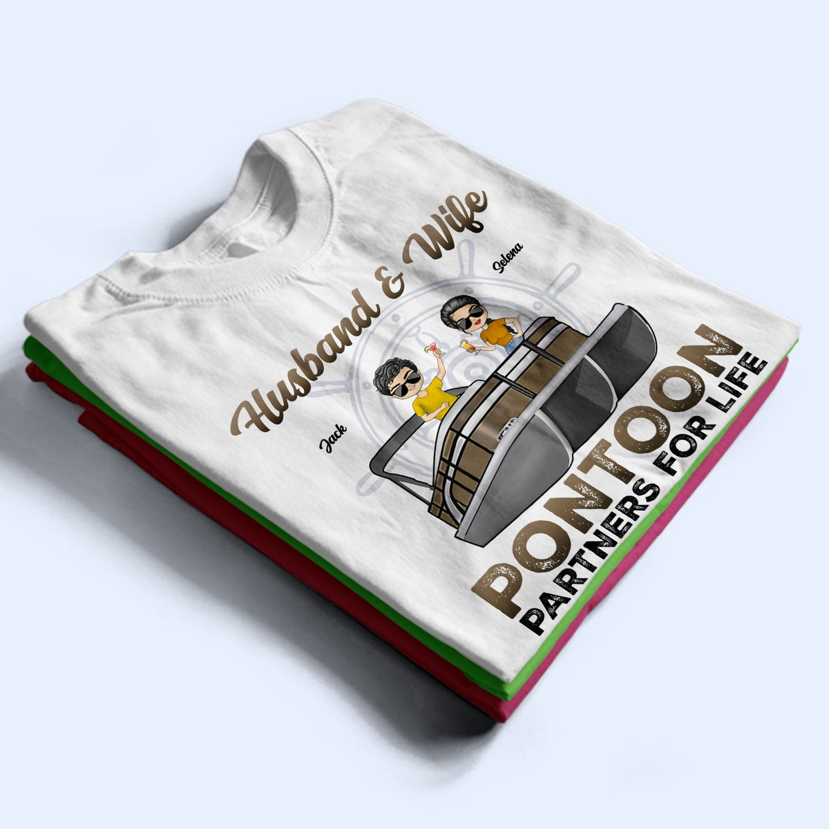 Boating Husband & Wife Pontoon Partners For Life - Traveling, Cruising ...