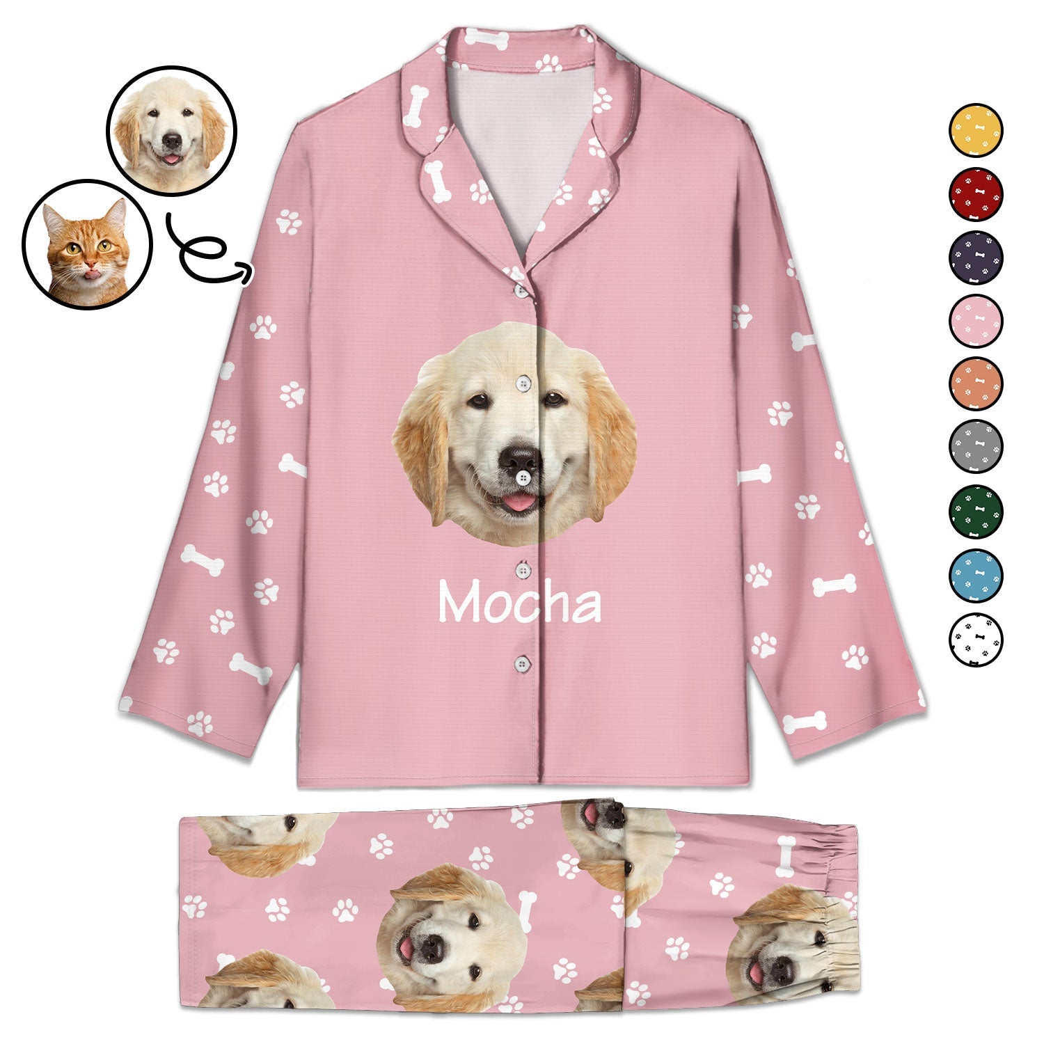 Custom Photo Pet Faces - Gift For Dog Lovers, Cat Lovers - Personalize ...