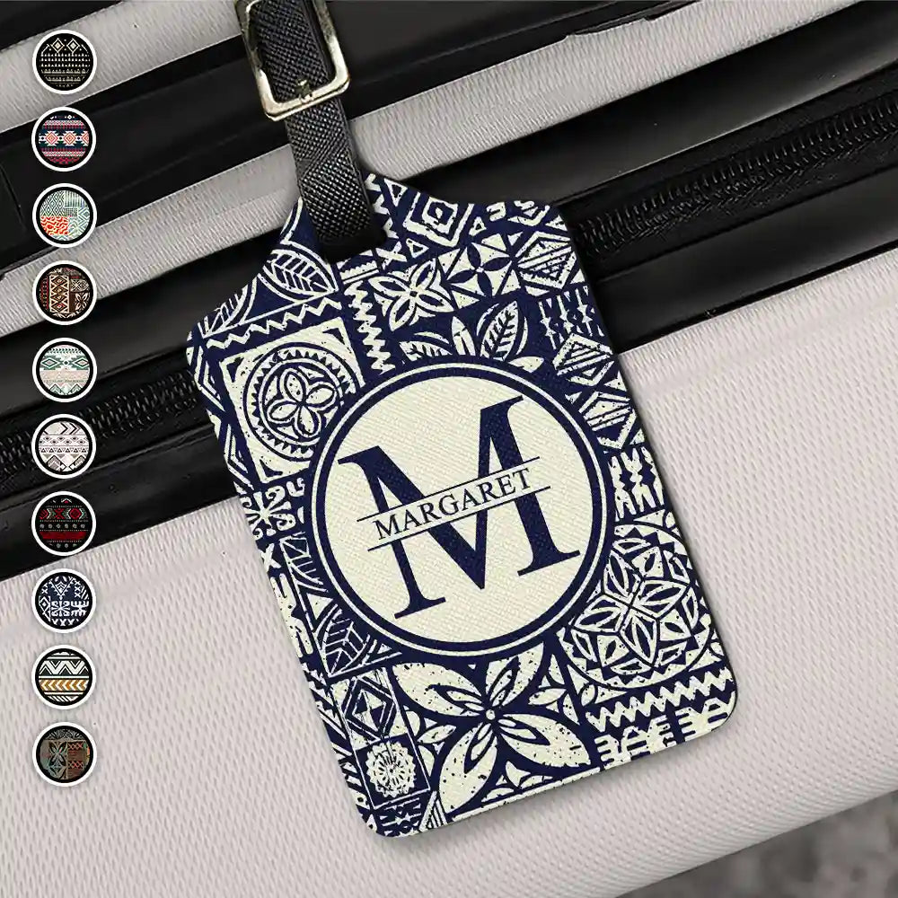 Monogram Name Tribal Pattern - Personalized Luggage Tag – Wander Prints