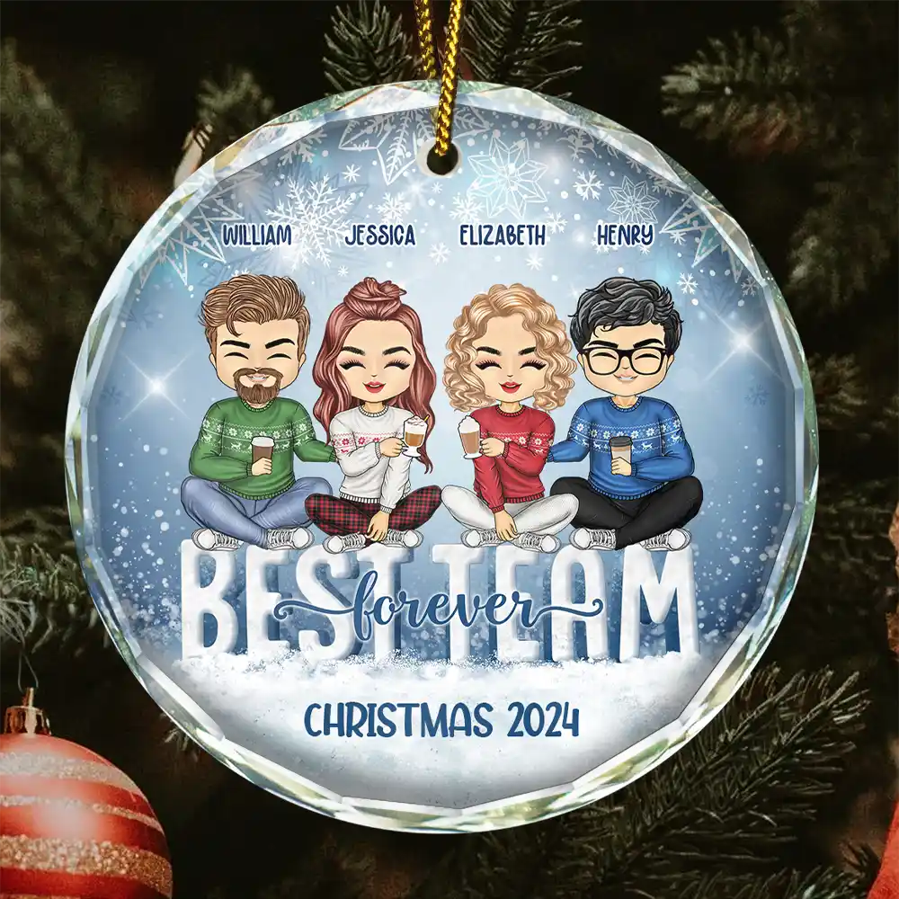 Christmas Best Team Besties Colleagues Forever - Personalized Circle G ...