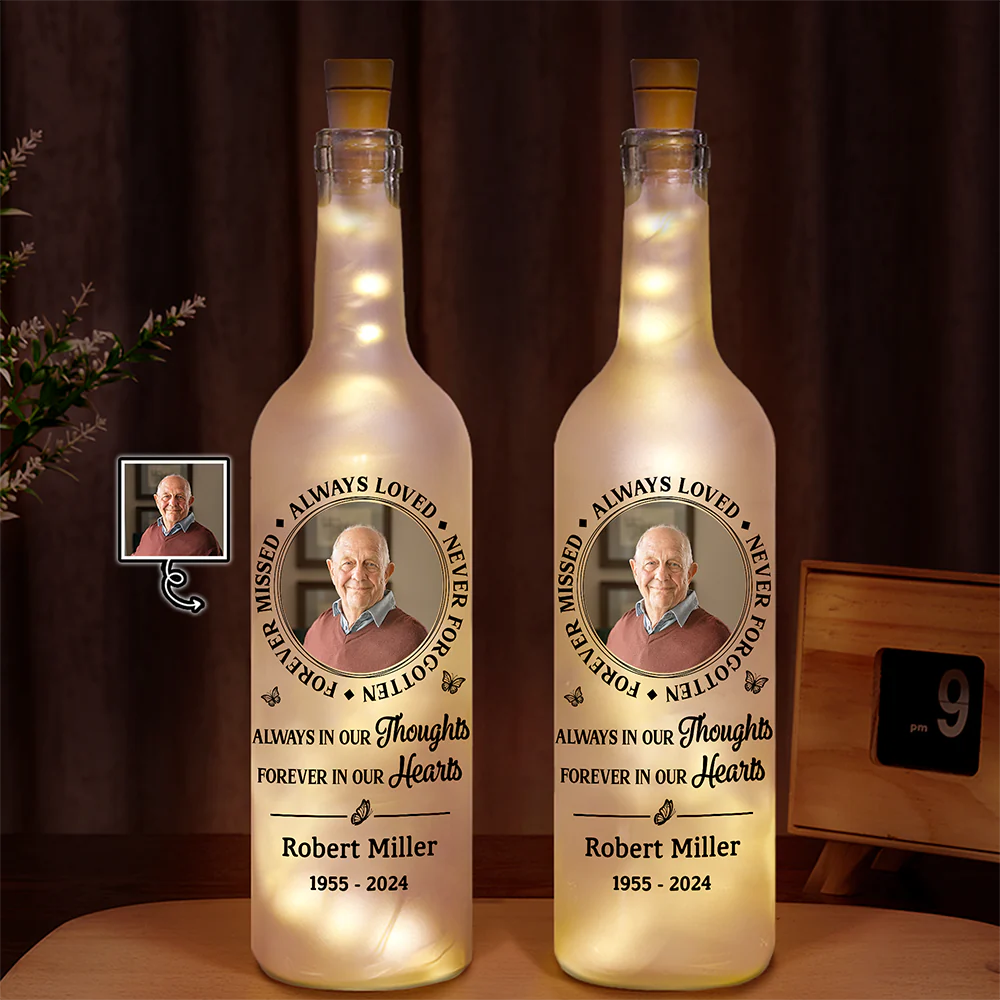 Custom Photo Memorial Always Loved Never Forgotten - Personalized Bott ...