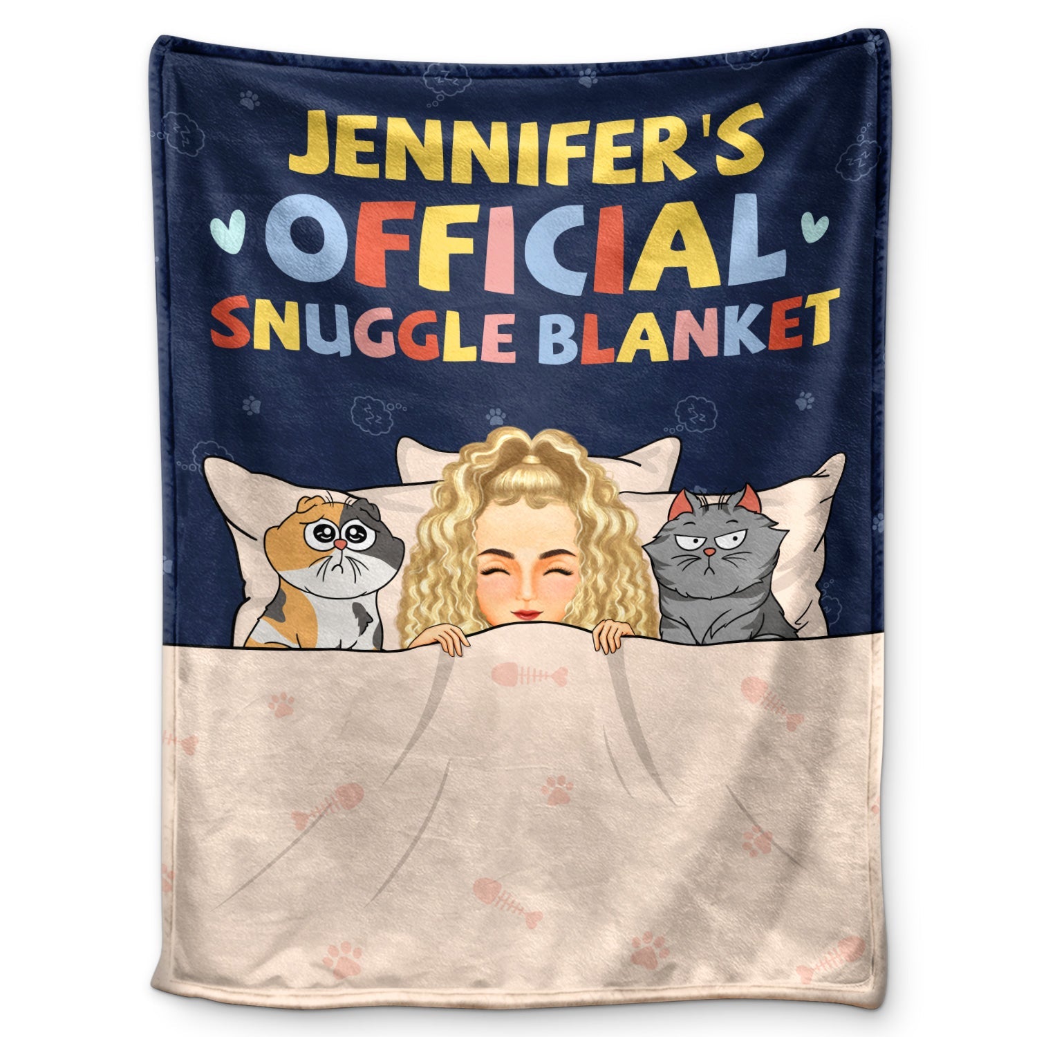 Official Snuggle Blanket Funny Cartoon Cats - Gift For Cat Lovers, Cat ...