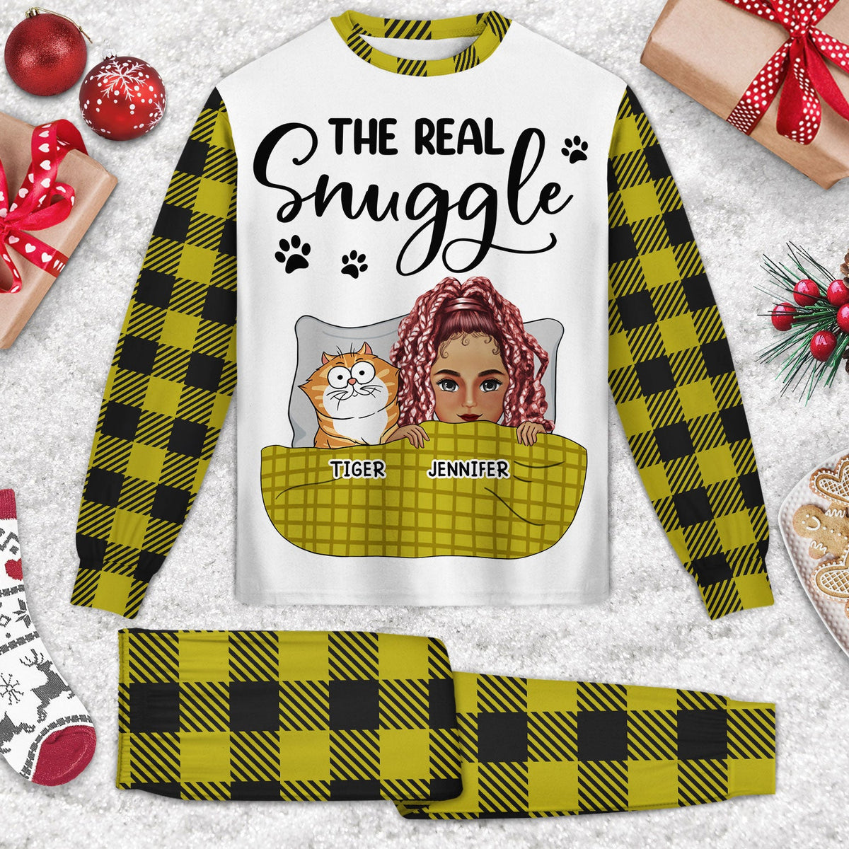 The Real Snuggle Cartoon Style - Gift For Cat Lovers, Cat Mom, Cat Dad ...