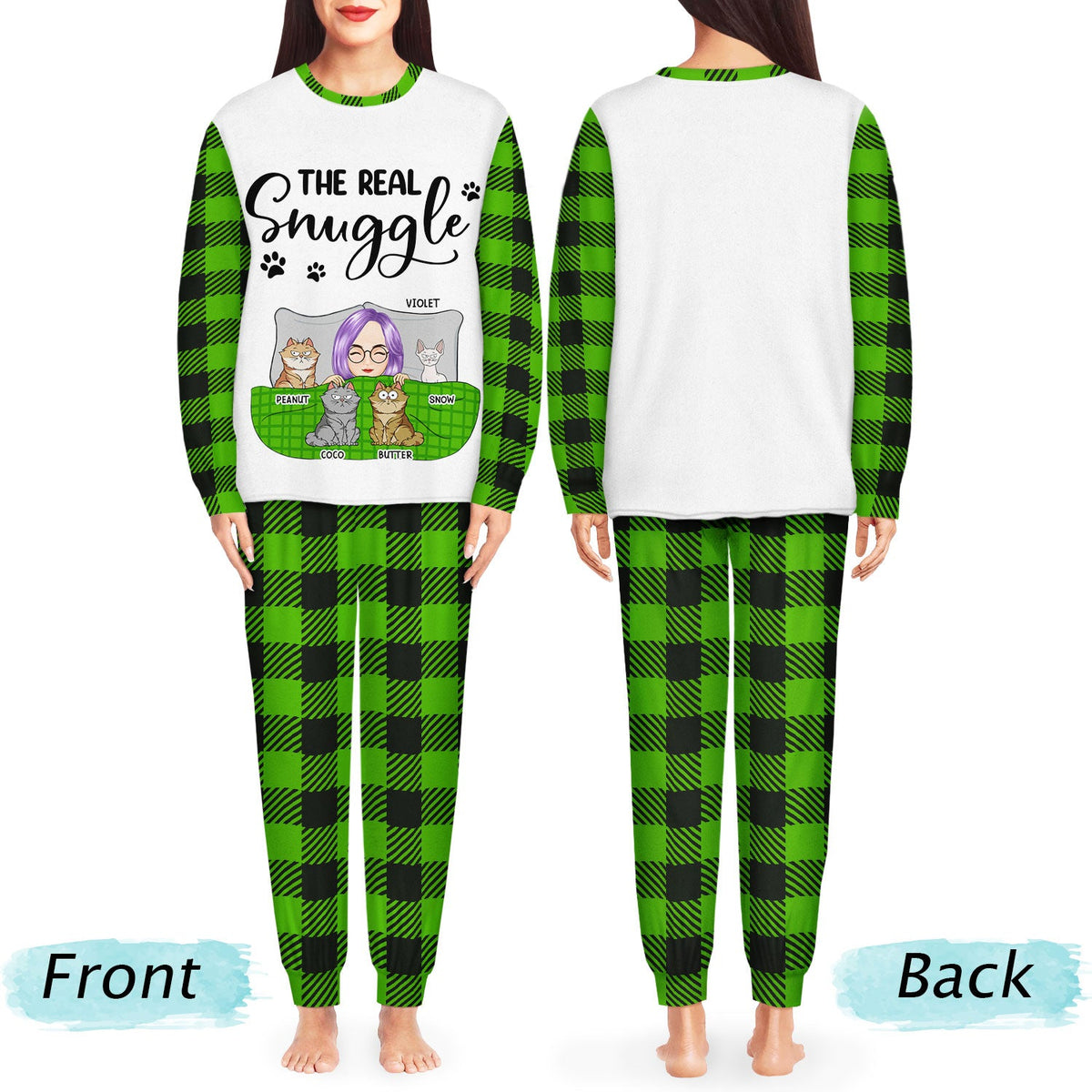 The Real Snuggle Cartoon Style - Gift For Cat Lovers, Cat Mom, Cat Dad ...