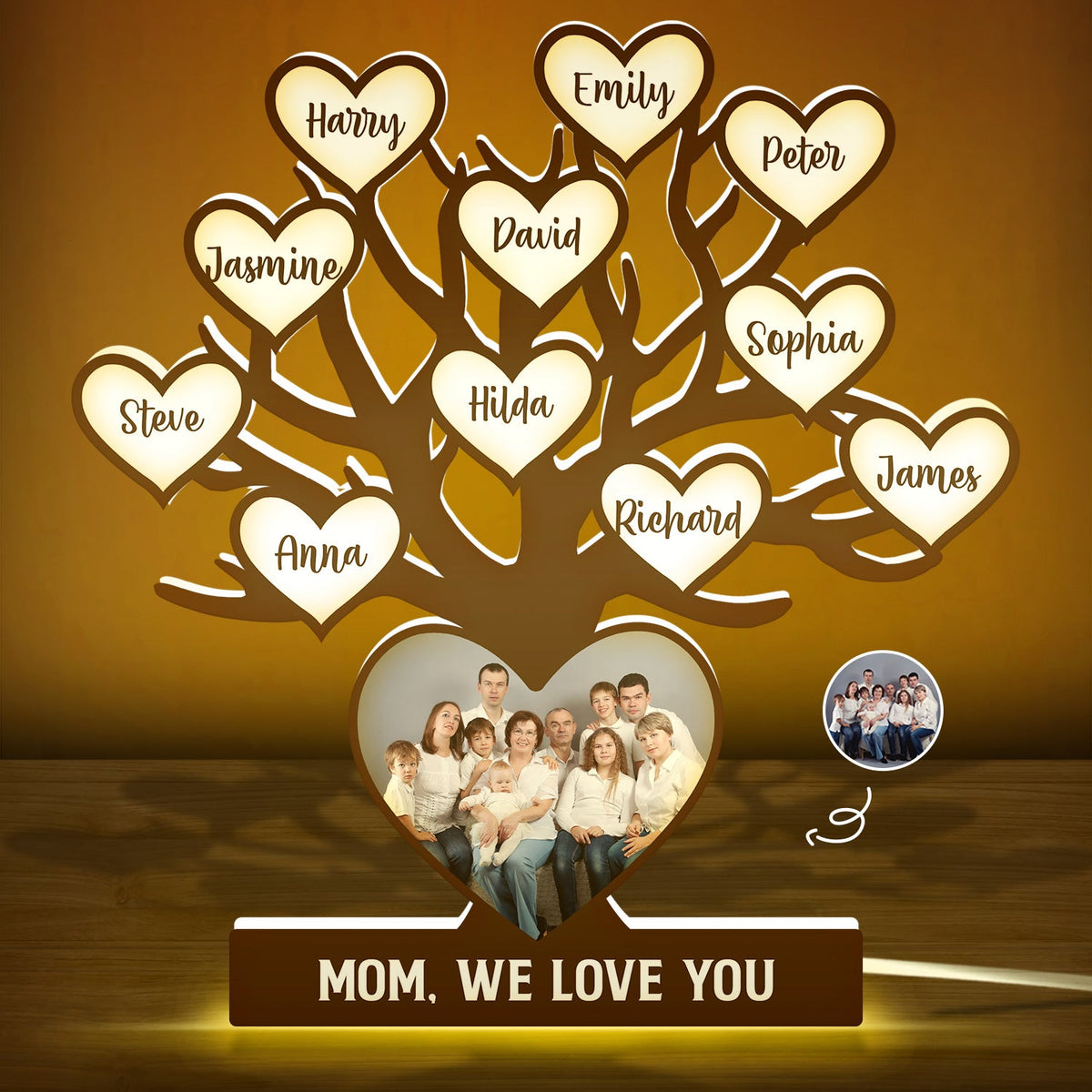 Custom Photo Family Tree - Birthday, Loving Gift For Mom, Mother, Dad ...