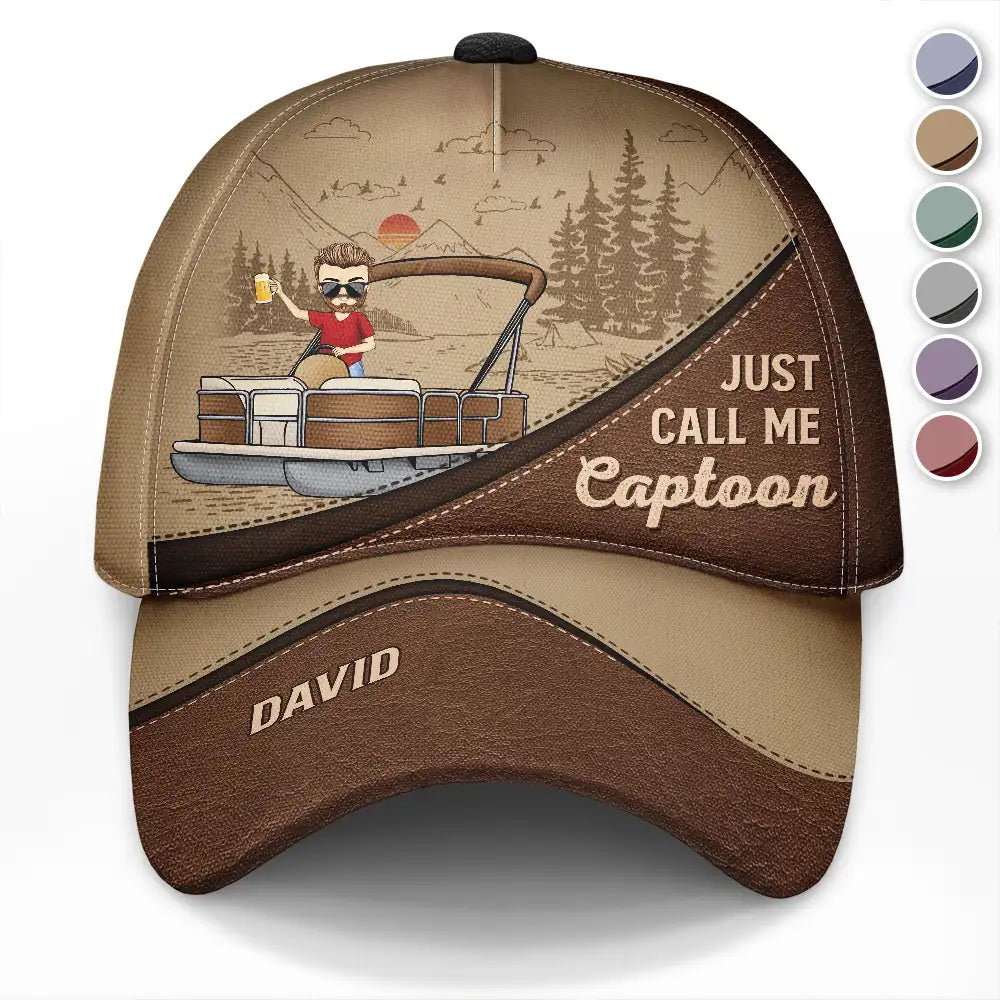 Just Call Me Captoon Pontoon Captain - Personalized Classic Cap ...