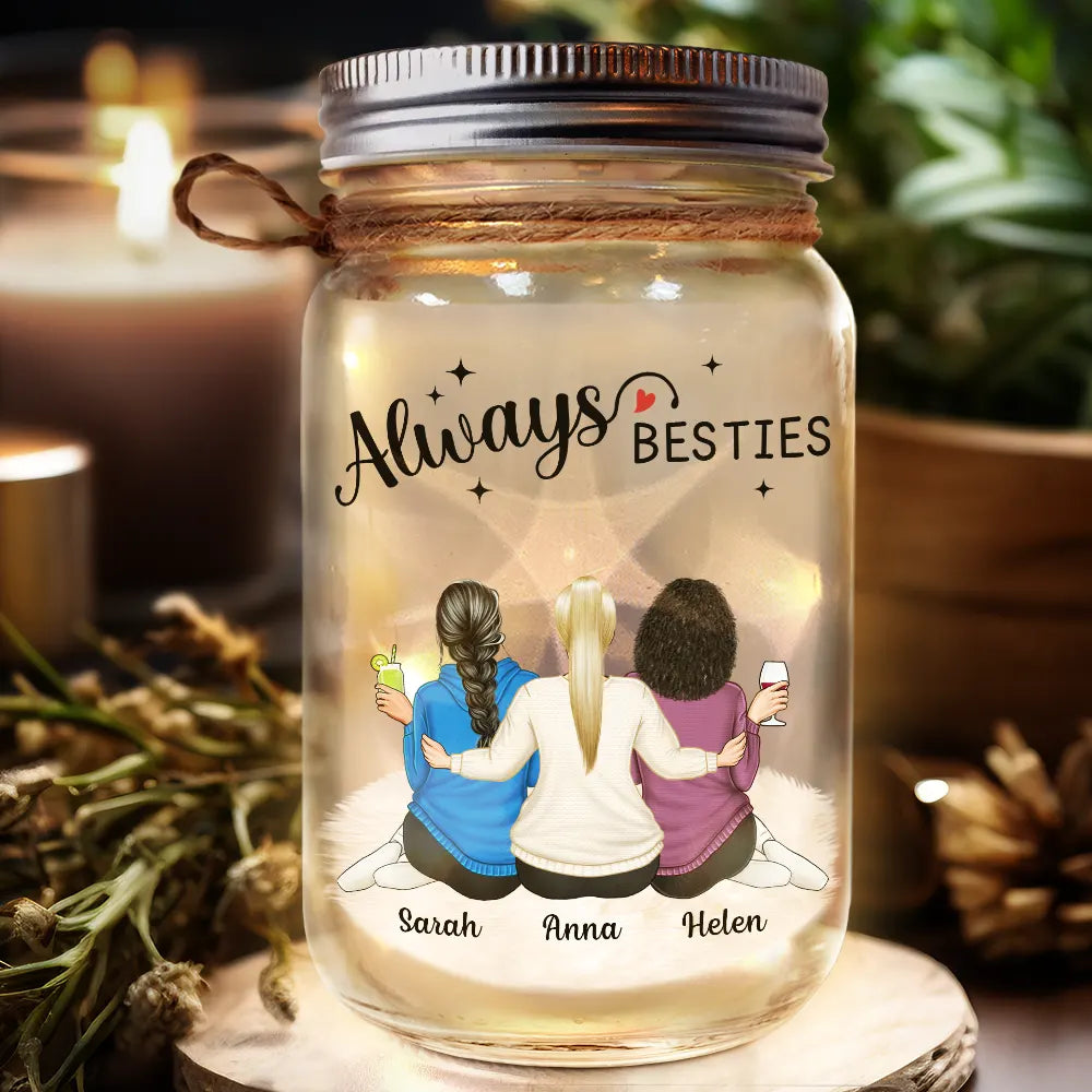 Always Besties - Personalized Mason Jar Light – Wander Prints