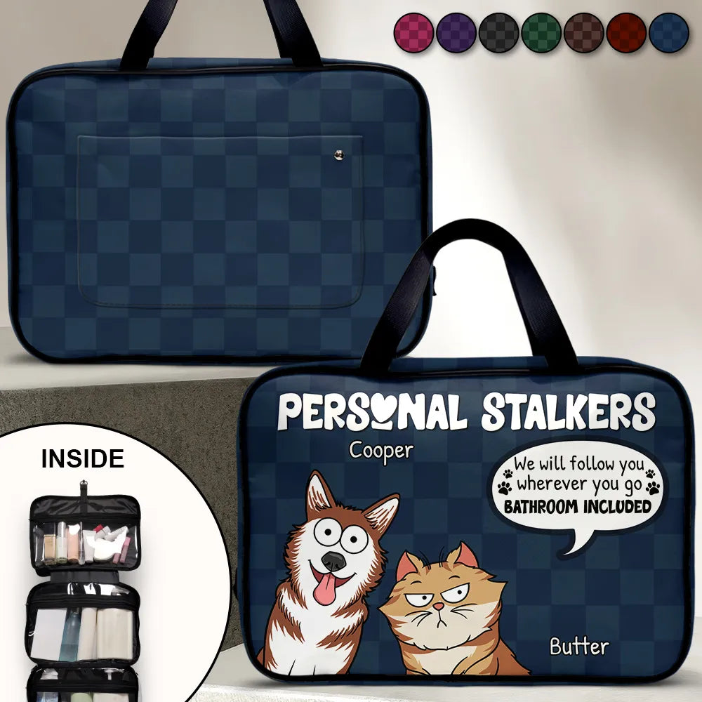 Cartoon Dog Cat Personal Stalkers - Personalized Toiletry Bag – Wander ...