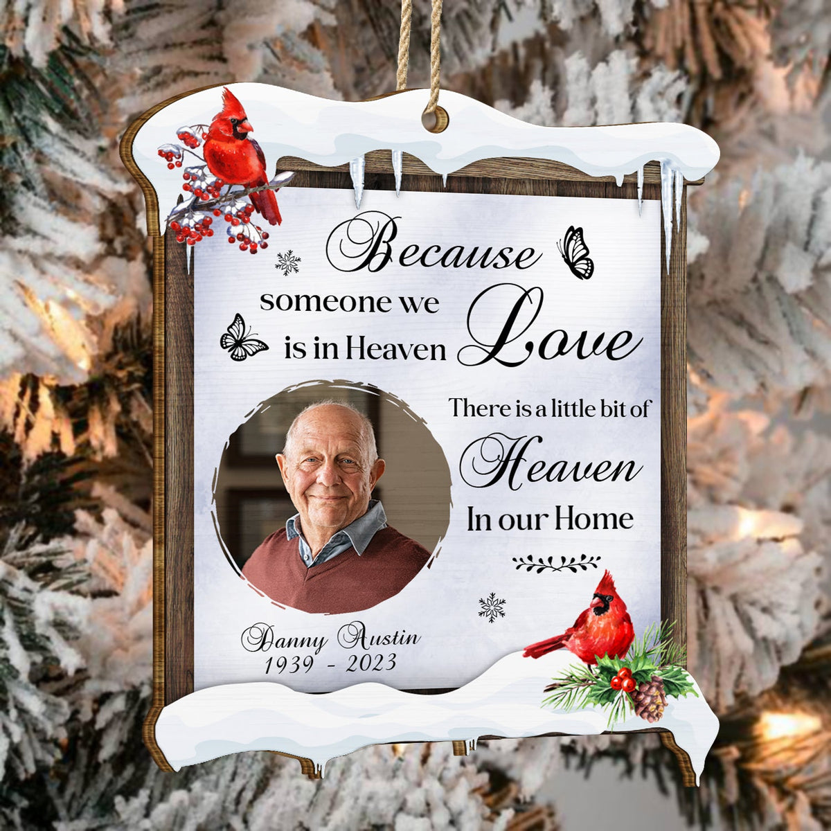 Custom Photo In Loving Memory - Christmas, Memorial Gift - Personalize ...
