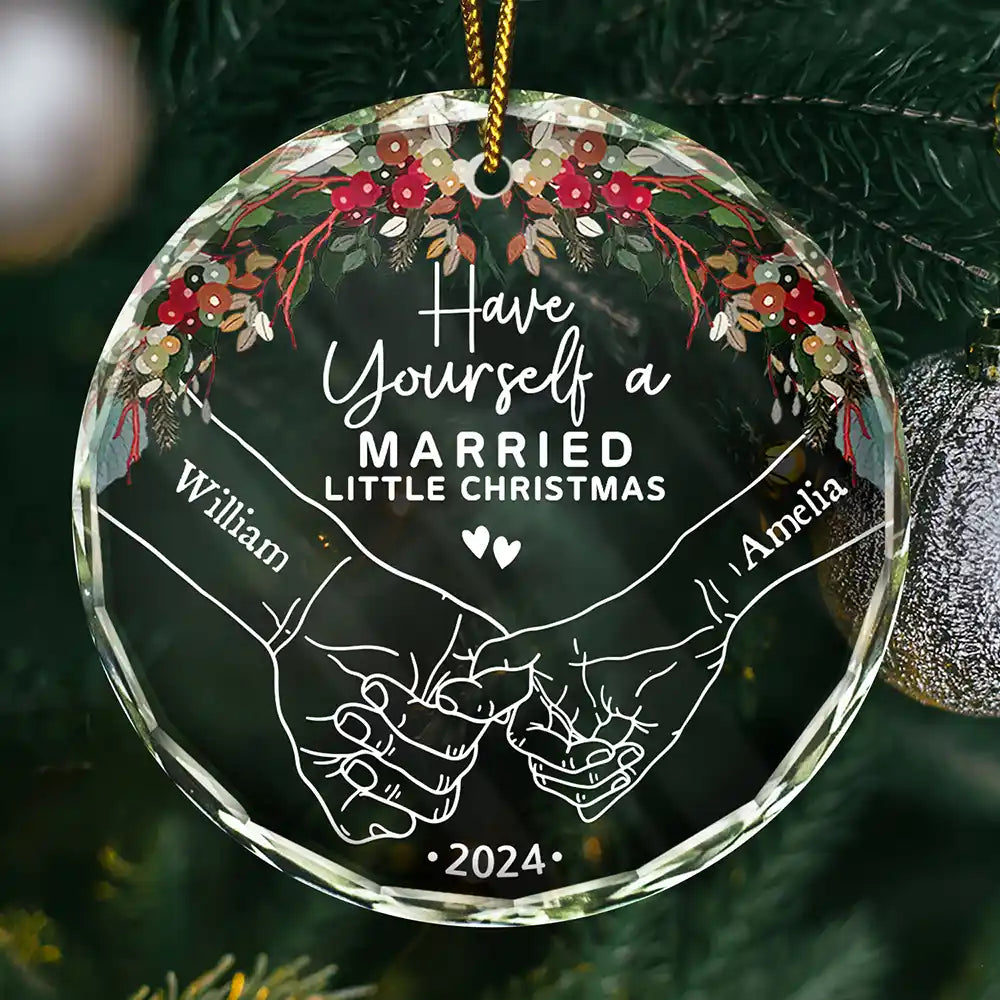 Have Yourself A Married Little Christmas - Personalized Glass Ornament ...