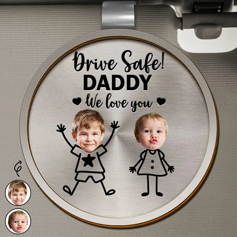 Custom Photo Drive Safe Grandpa Daddy Kid Stick Figures - Personalized ...