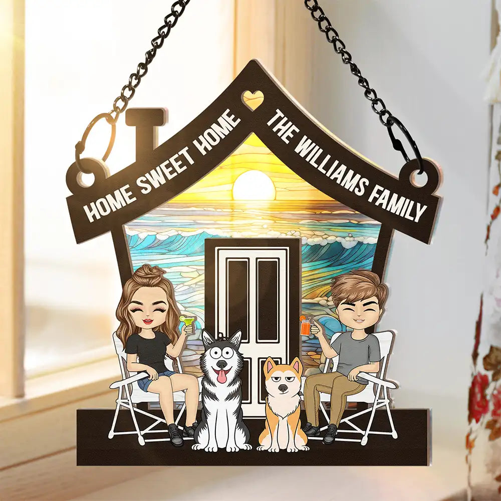 Home Sweet Home - Personalized Window Hanging Suncatcher Ornament ...