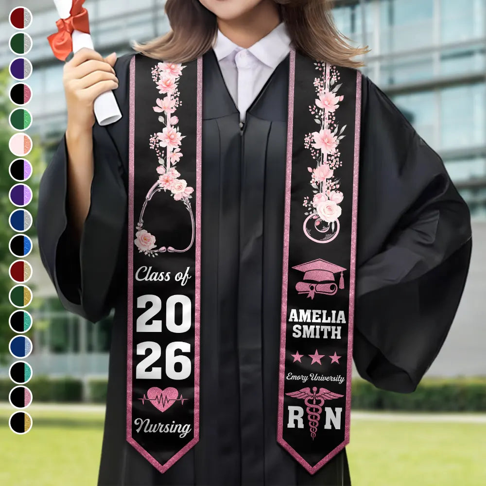 Nursing Flower Graduation - Personalized Stoles – Wander Prints