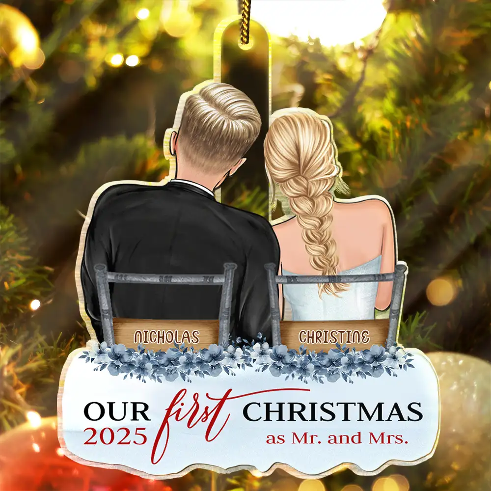 Our First Christmas Married Couples - Personalized Custom Shaped Acryl ...