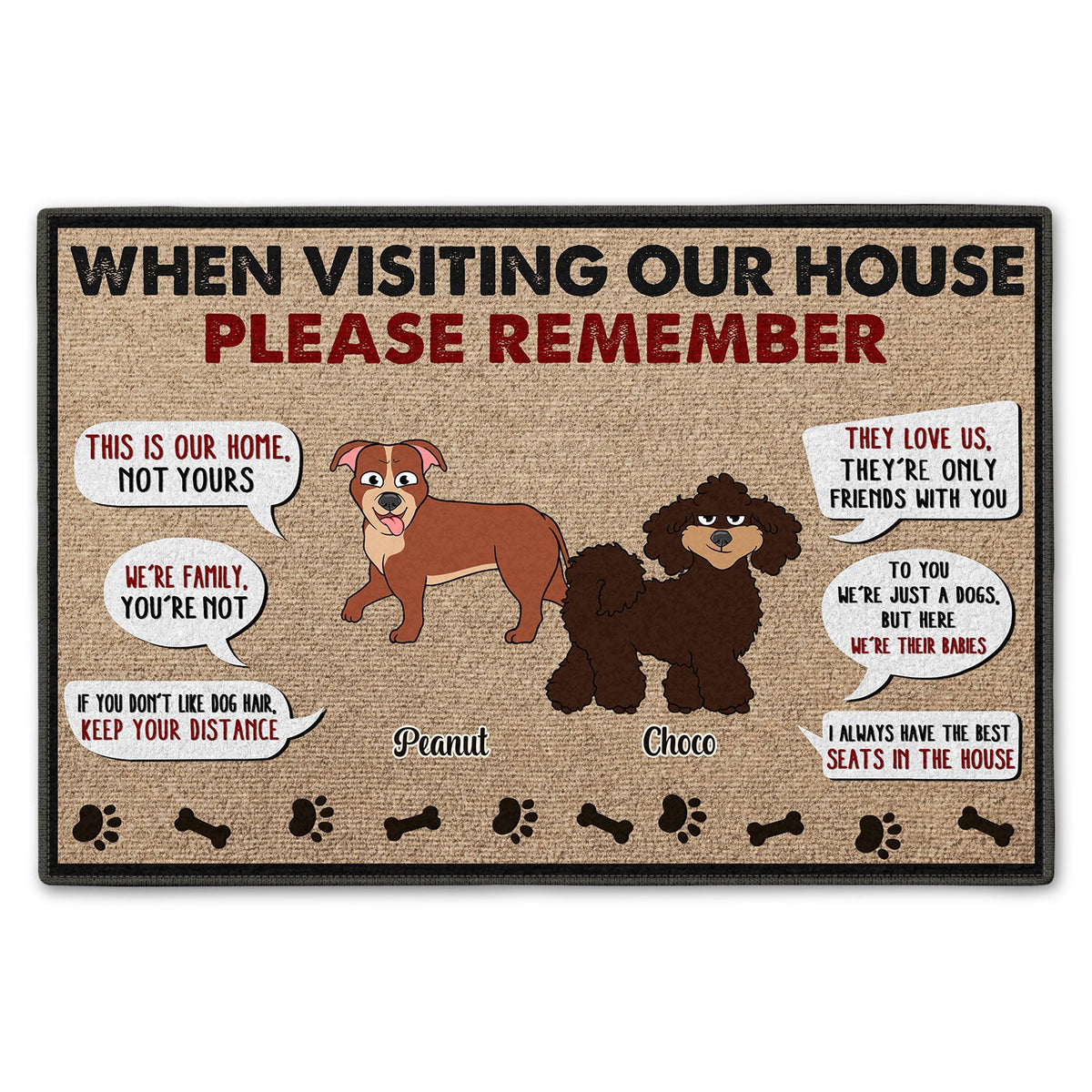 Cartoon Dogs Walking When Visiting Our House Please Remember - Gift Fo ...