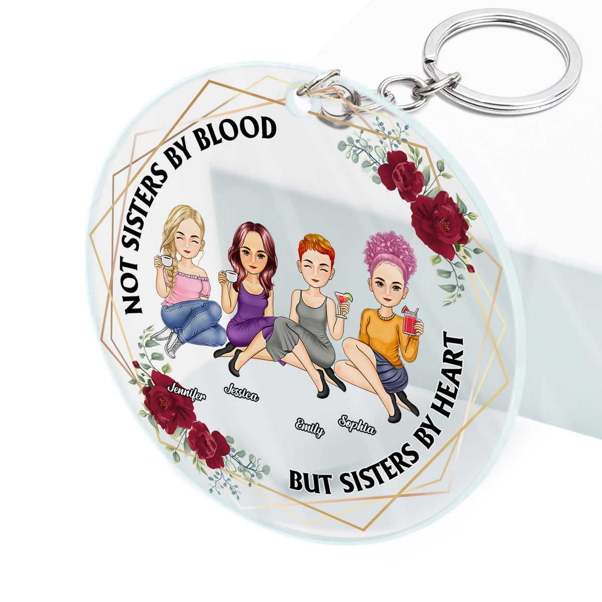 Not Sisters By Blood But Sisters By Heart - Gift For Besties - Persona - Wander Prints™