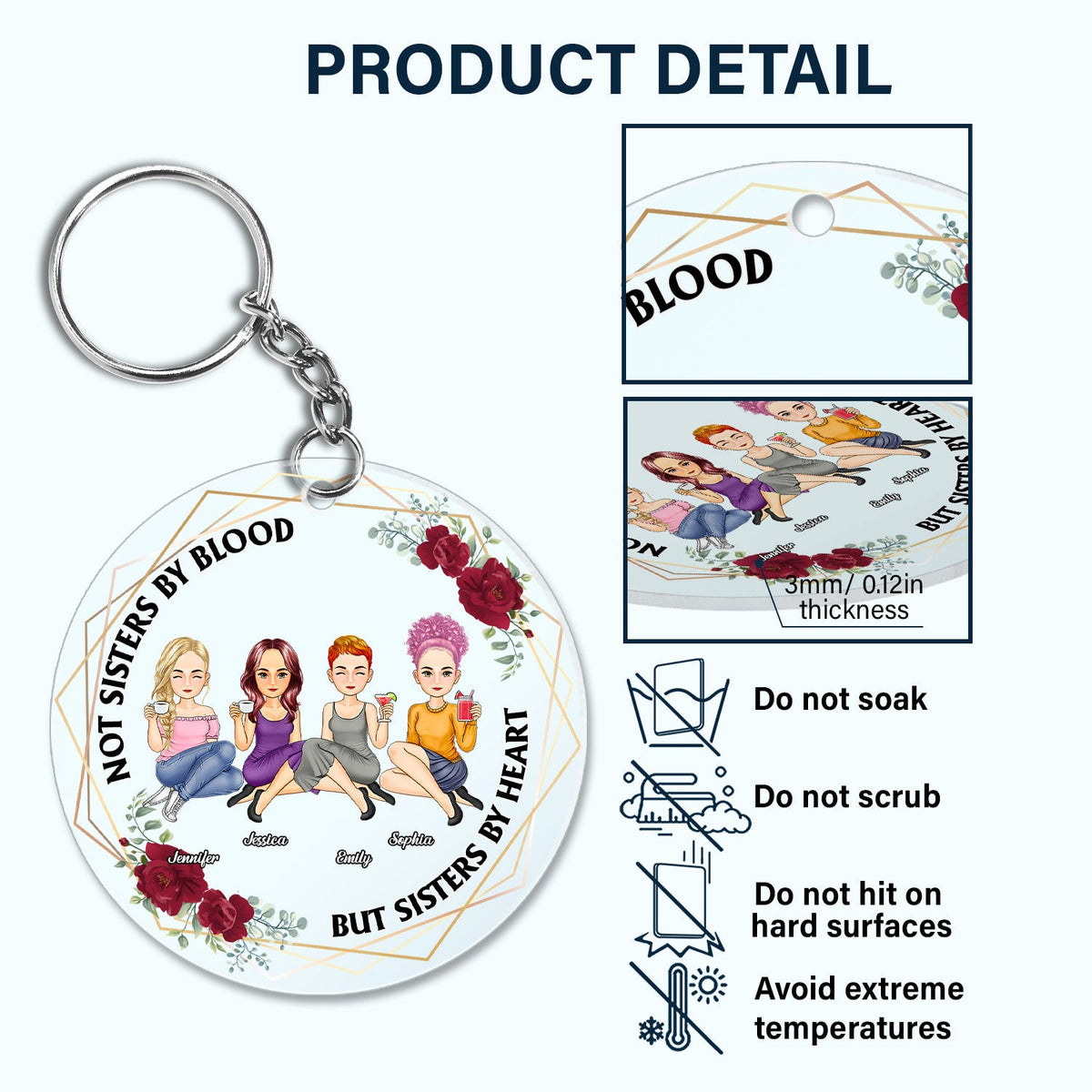 Not Sisters By Blood But Sisters By Heart - Gift For Besties - Persona - Wander Prints™