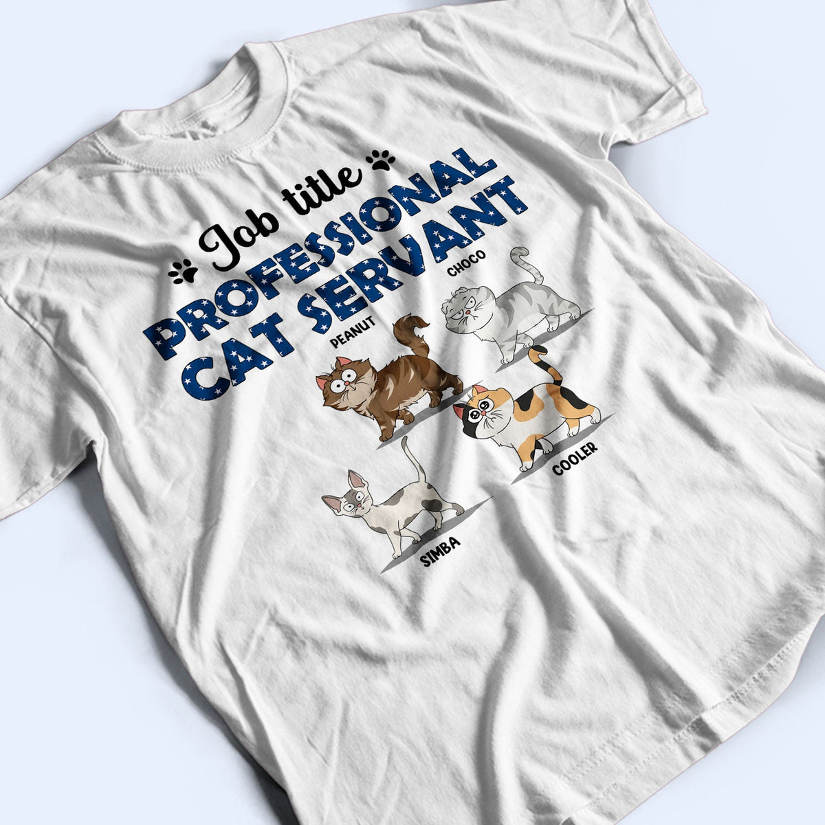 Professional Cat Servant Cartoon Cats Walking - Gift For Cat Lovers - - Wander Prints