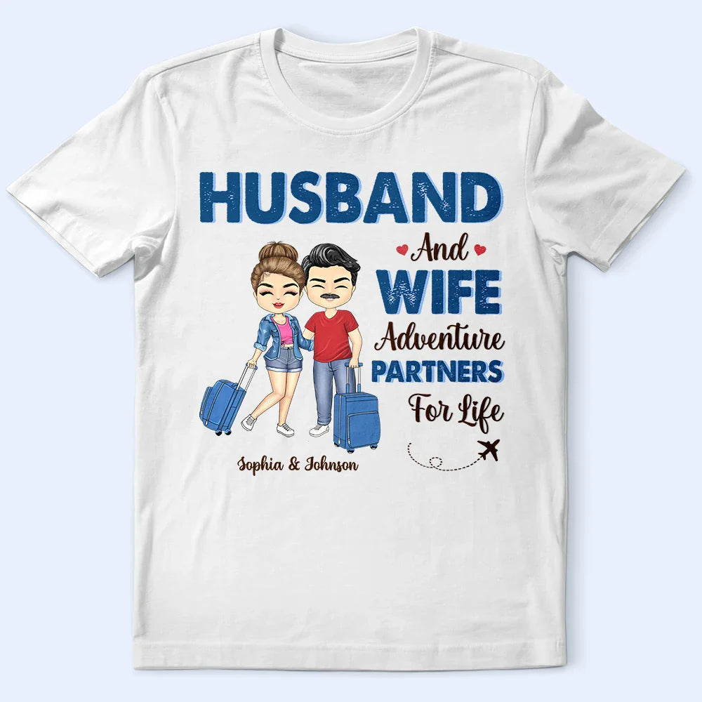 Husband And Wife Adventure Partners For Life - Personalized T Shirt ...