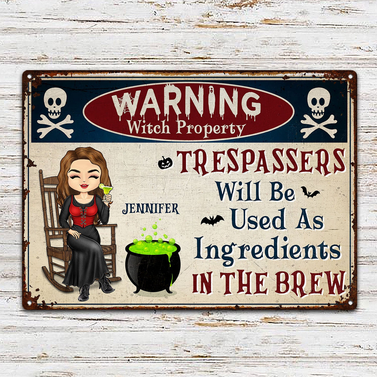 Halloween Witch Warning Trespassers Will Be Used As Ingredients - Back ...
