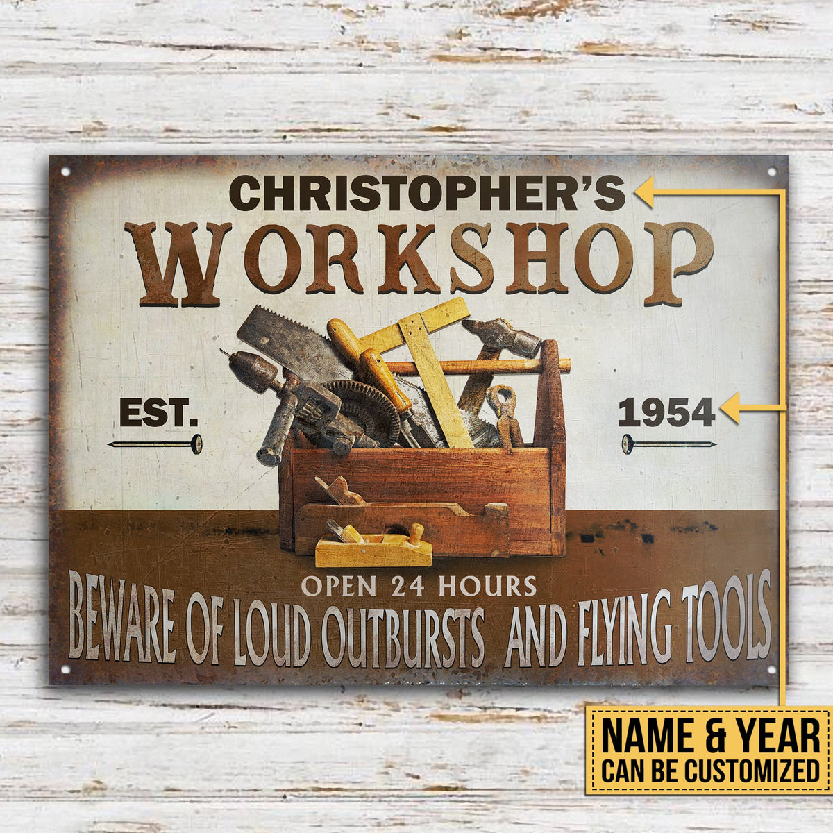 Personalized Carpenter Vintage Workshop Customized Classic Metal Signs ...