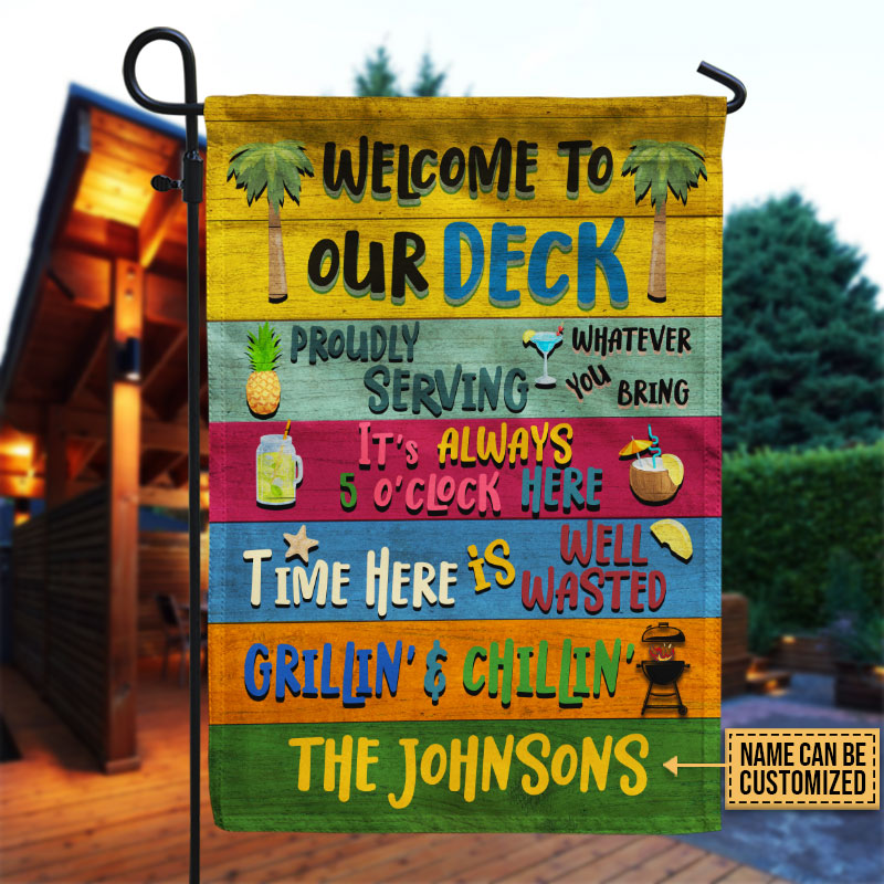 Personalized Deck Grillin And Chillin Custom Flag – Wander Prints
